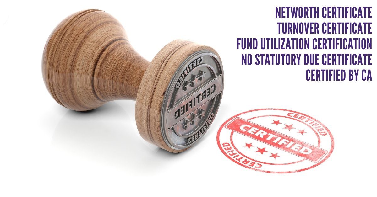 Get Networth Certificate | Turnover Certificate | CA Certify